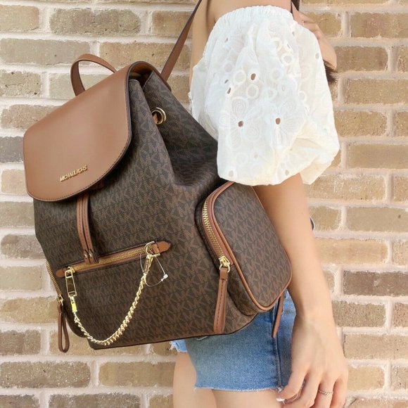 Michael Kors | Bags | Nwt Michael Kors Large Backpack Brown Mk ...